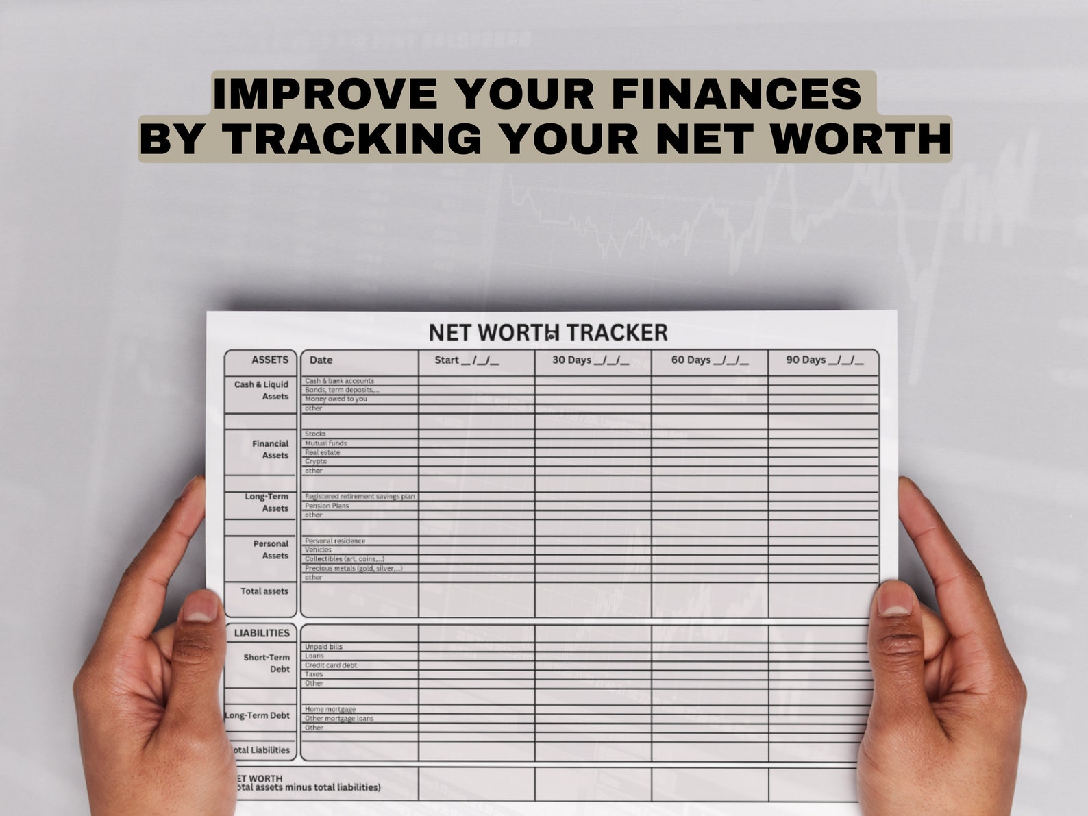 Printable Net Worth Tracker, Digital Planer, PDF Net Worth Tracker ...
