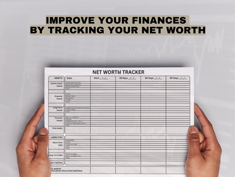 Printable Net Worth Tracker, Digital Planer, PDF Net Worth Tracker ...
