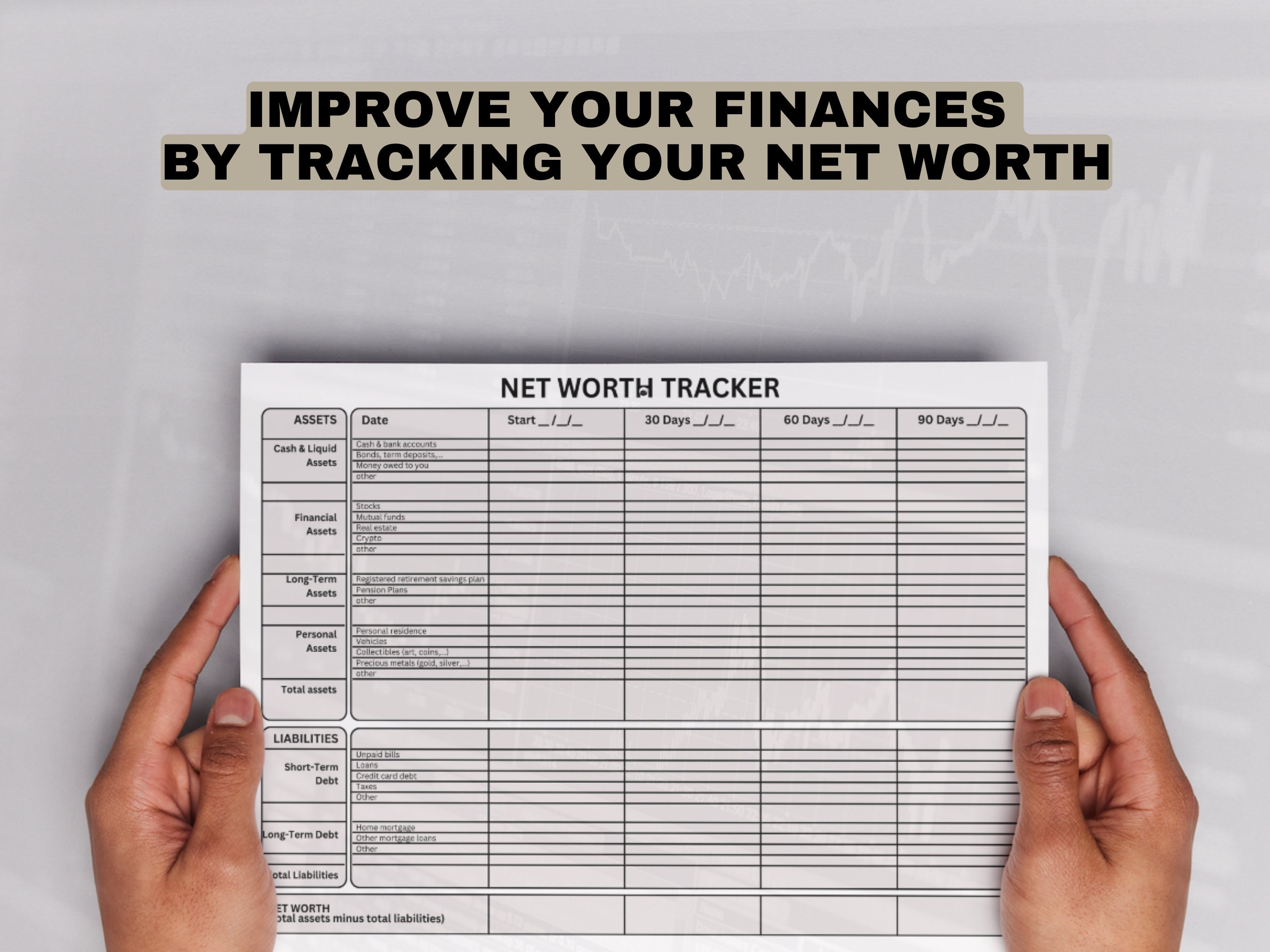 Printable Net Worth Tracker, Digital Planer, PDF Net Worth Tracker ...