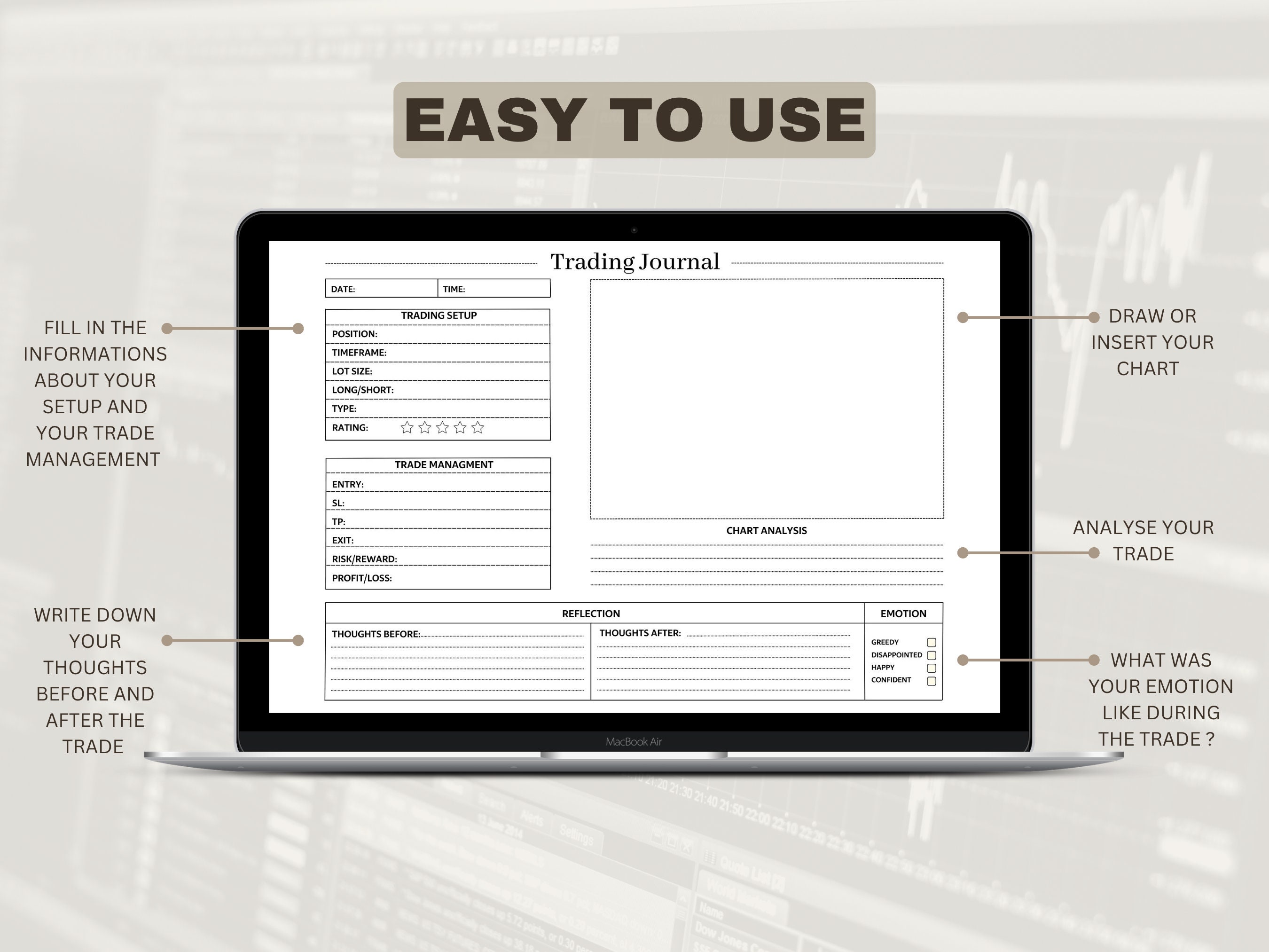 Trading Journal, Digital Planner, PDF Journal, Financial Planner, Stock ...