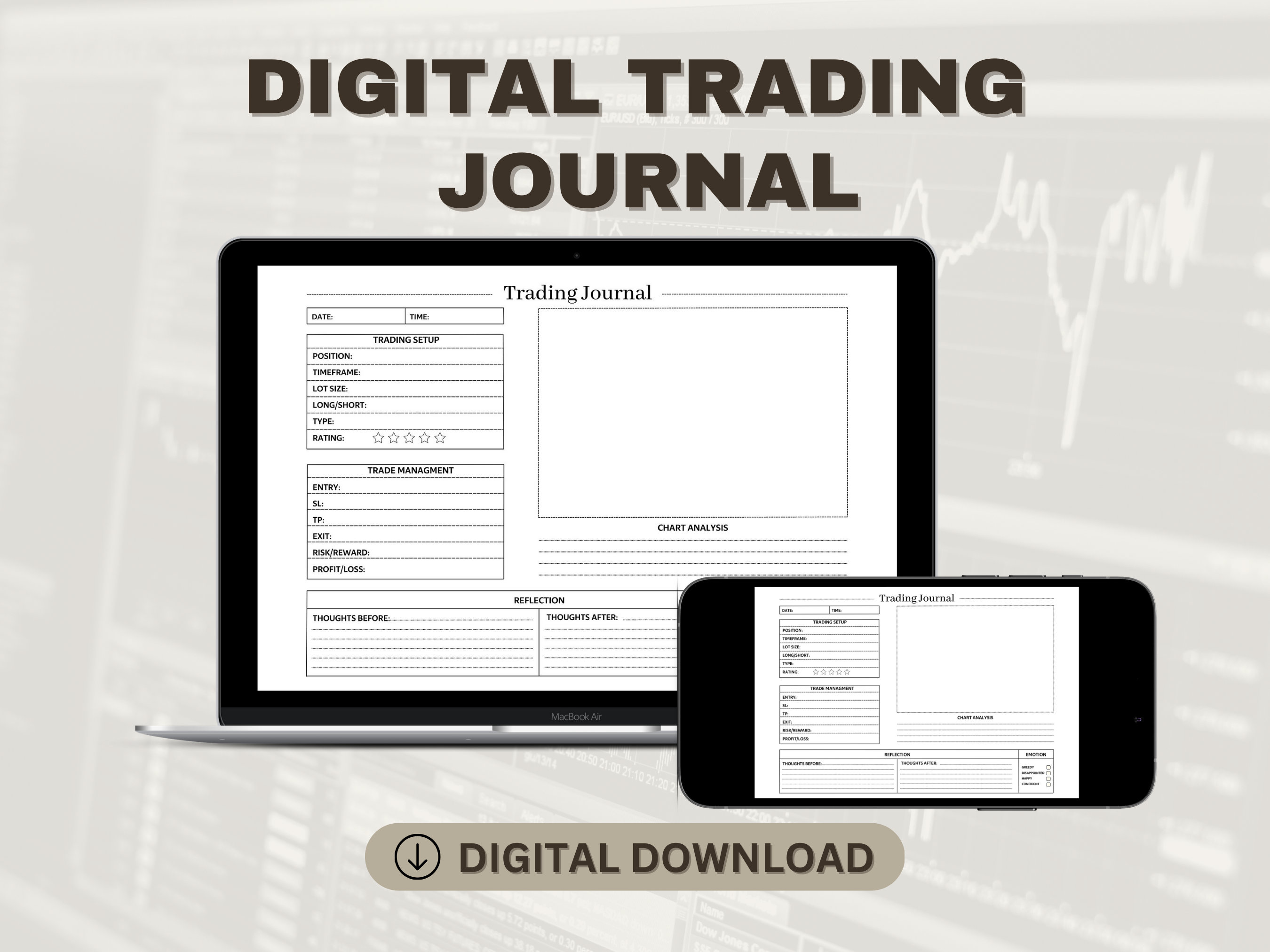 Trading Journal, Digital Planner, PDF Journal, Financial Planner, Stock ...