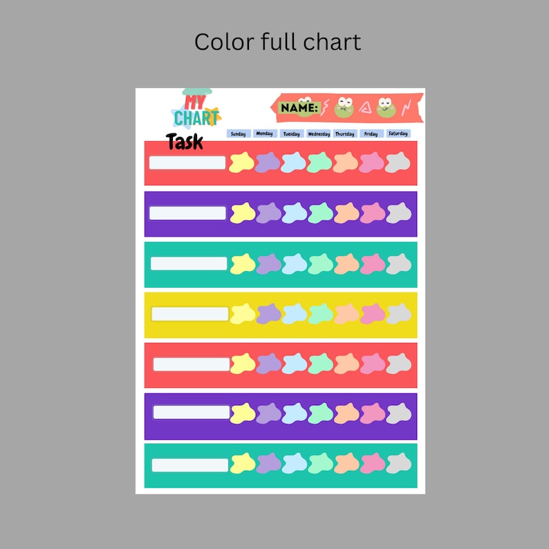 Blank Printable Charts for Kids - Etsy