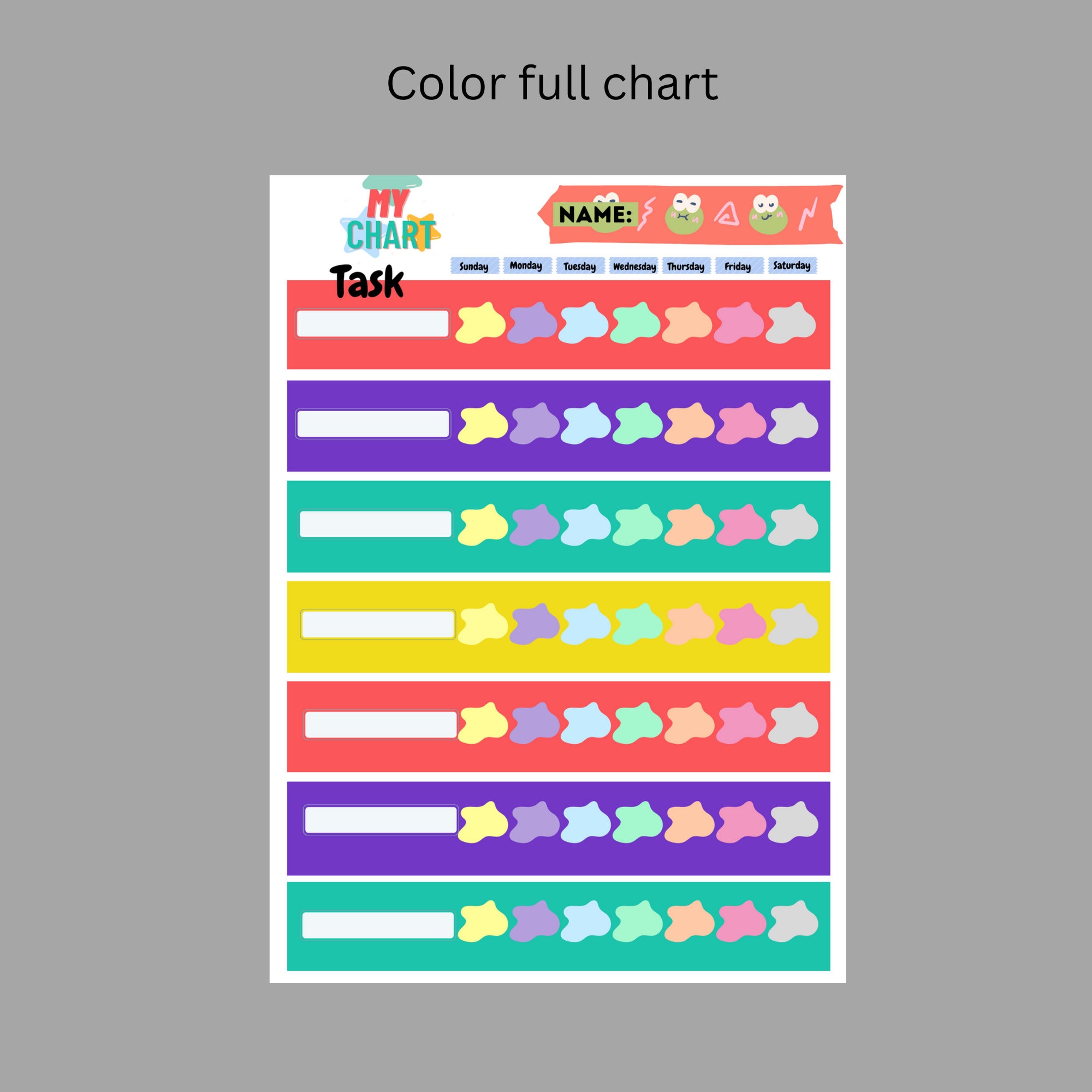 Blank Printable Charts for Kids - Etsy Canada