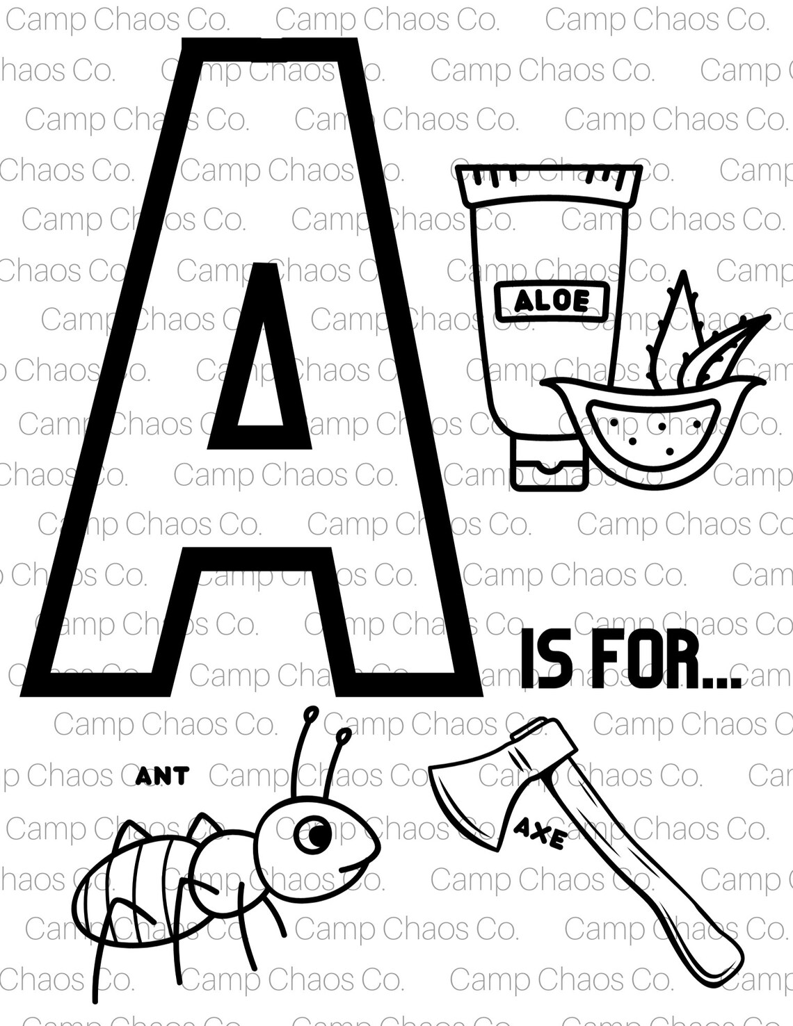 Printable Adventure A-Z Coloring Pages | Outdoor A-Z Coloring Bundle ...