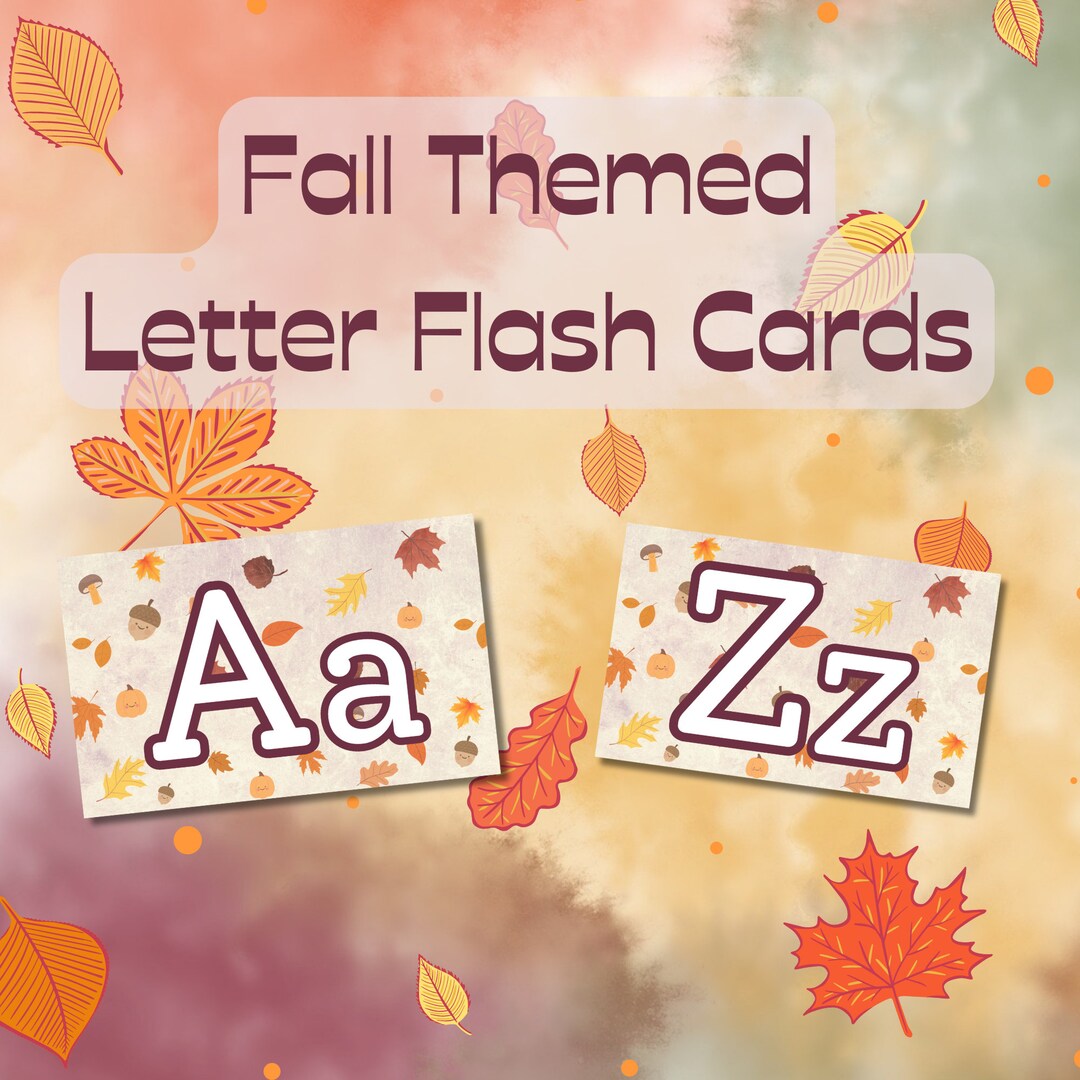 Printable Fall Letter Flashcards | Fall Theme Alphabet Flashcards ...
