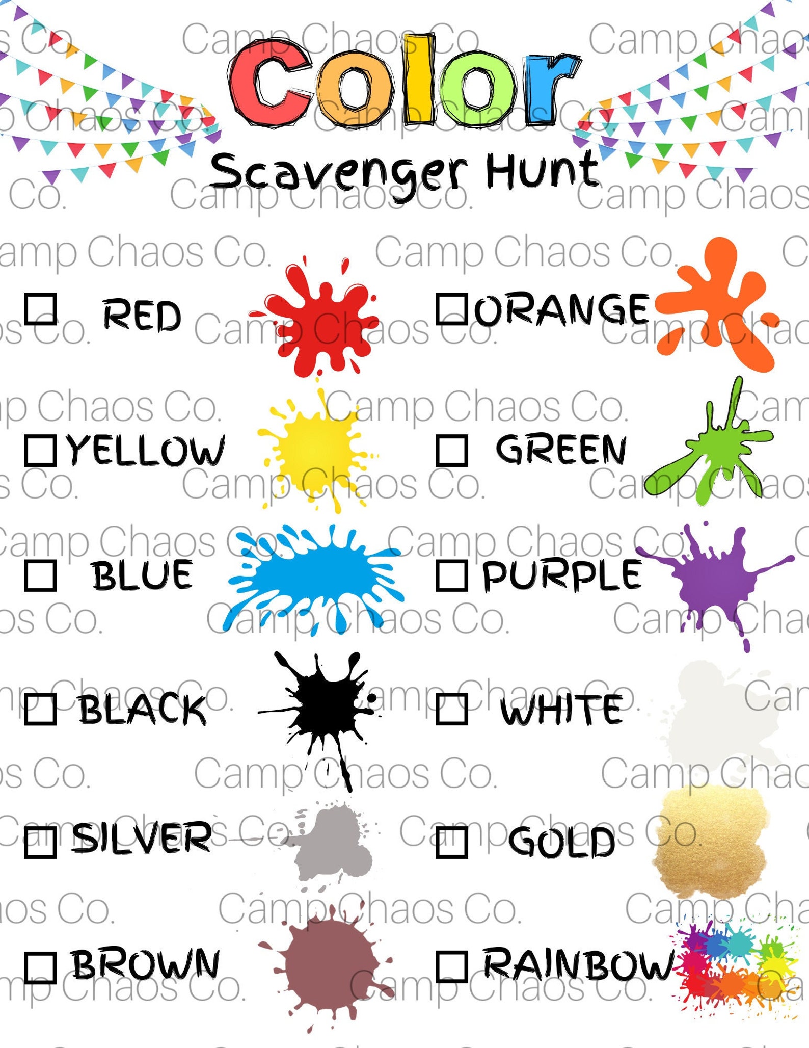 Printable Color Scavenger Hunt Color Scavenger Hunt Printable Scavenger ...