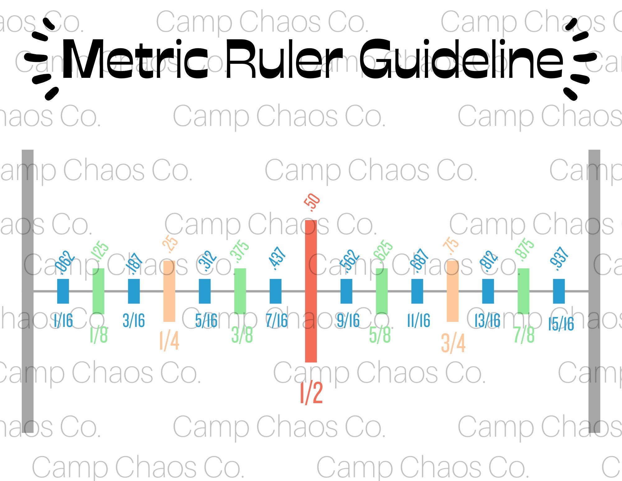 Printable Colorful Ruler Measurement Guideline With Decimals | Metric ...