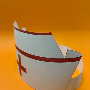 Doctor Hat Paper Crown Template Nurse Hat Paper Crown Headband ...