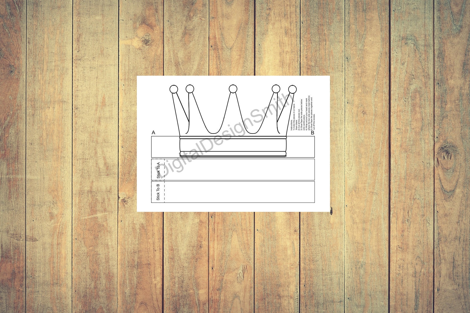 Crown Paper Template - Paper Crown - Headband - Printable - Kids Craft ...