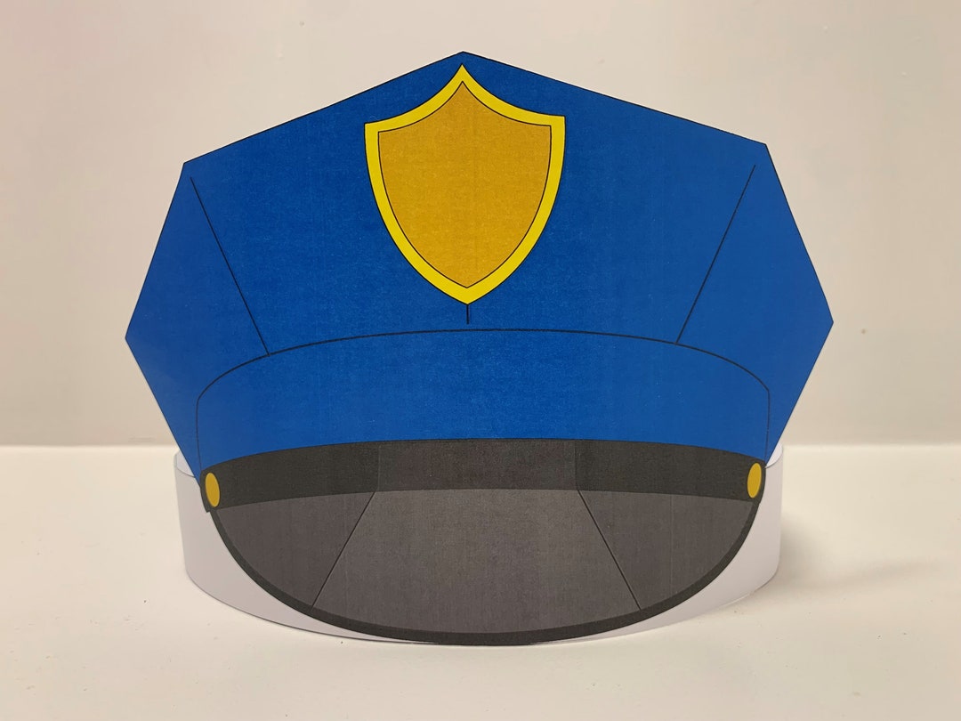 Policeman Hat Paper Template - Paper Crown - Headband - Printable ...