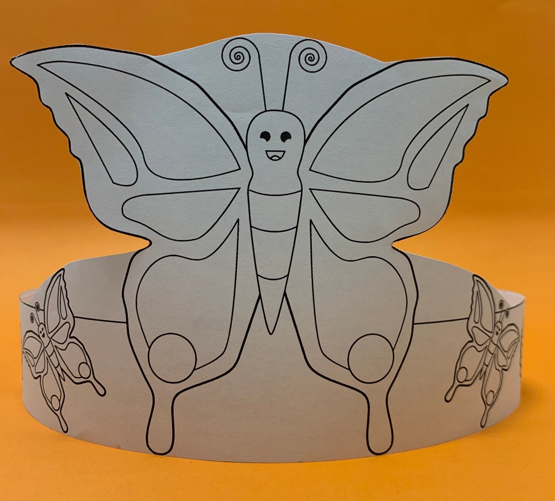 Butterfly Paper Crown Template Paper Crown Headband Printable Kids ...