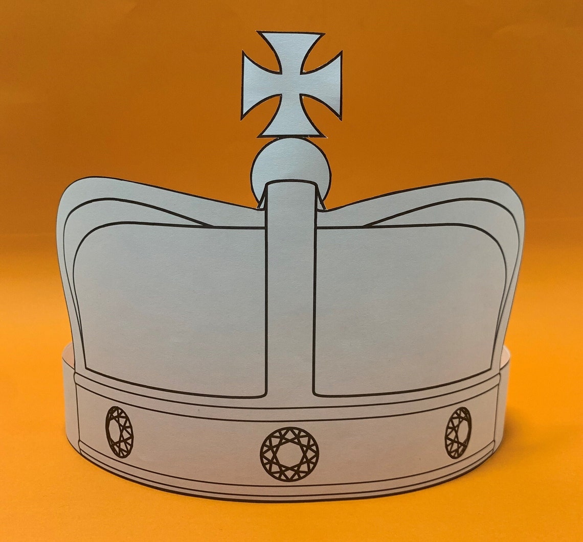 Crown Paper Template Paper Crown King Charles Printable - Etsy