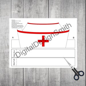 Doctor Hat Paper Crown Template Nurse Hat Paper Crown Headband ...