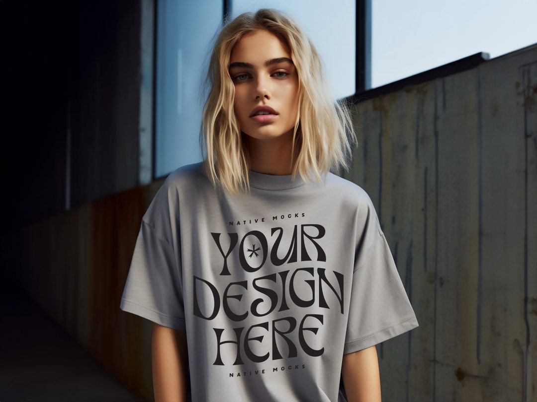 Gildan 5000 Ice Grey Tshirt Mockup, Fashion T-shirt Mock Up, Oversize ...