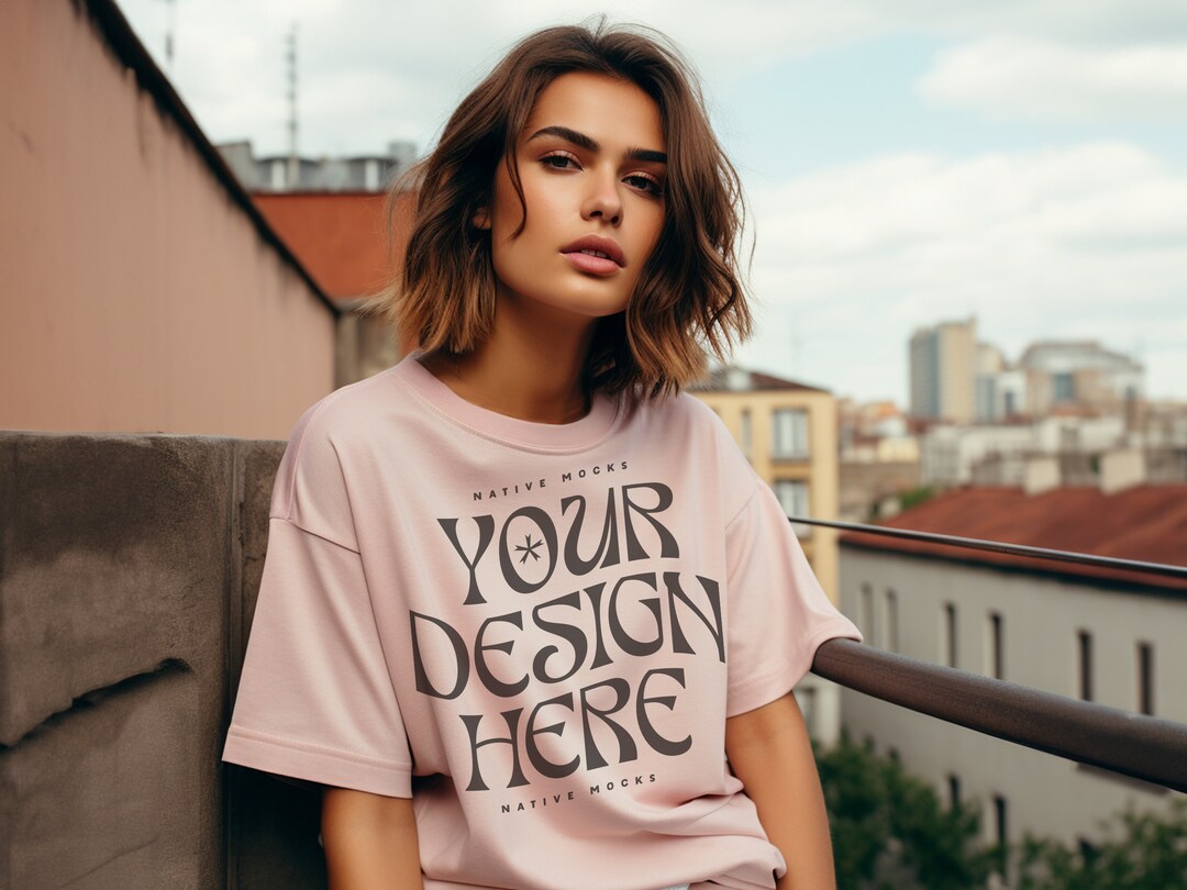 Gildan 5000 Light Pink Tshirt Mockup, Fashion T-shirt Mock Up, Studio ...