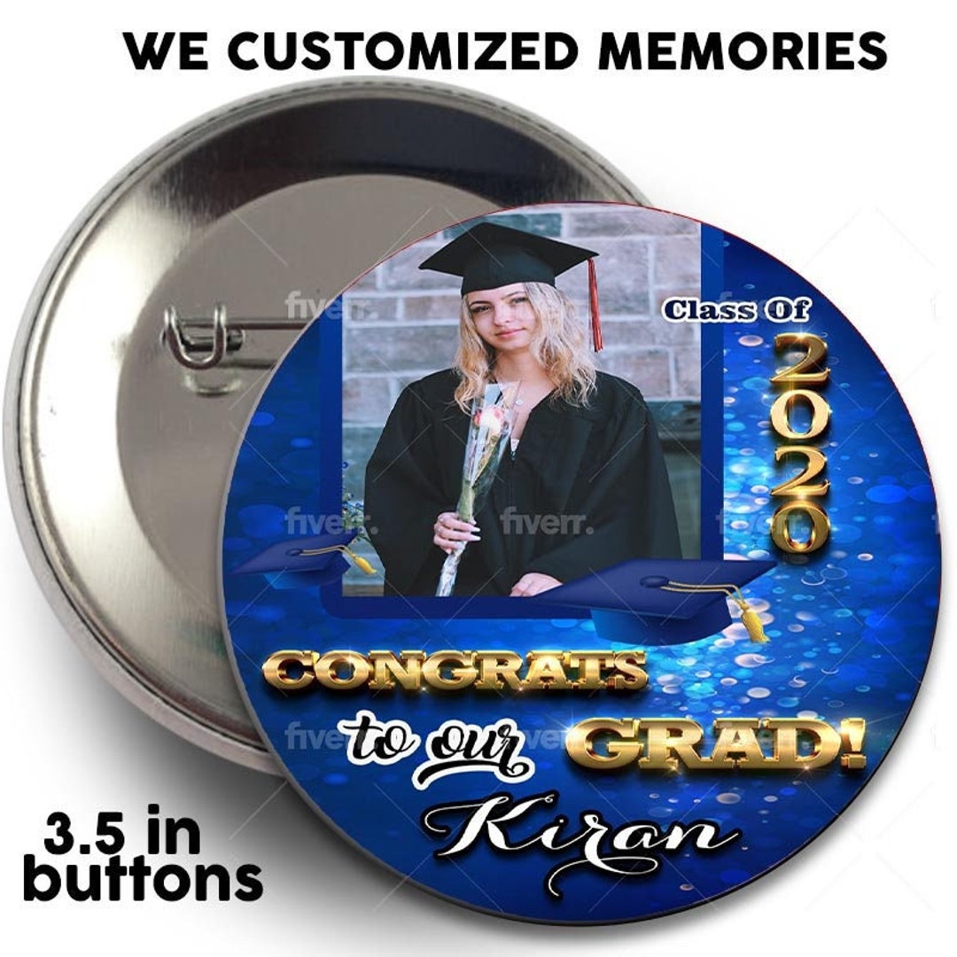 Graduation Spirit Button, 3-1/2" Graduation Spirit Button, High School ...