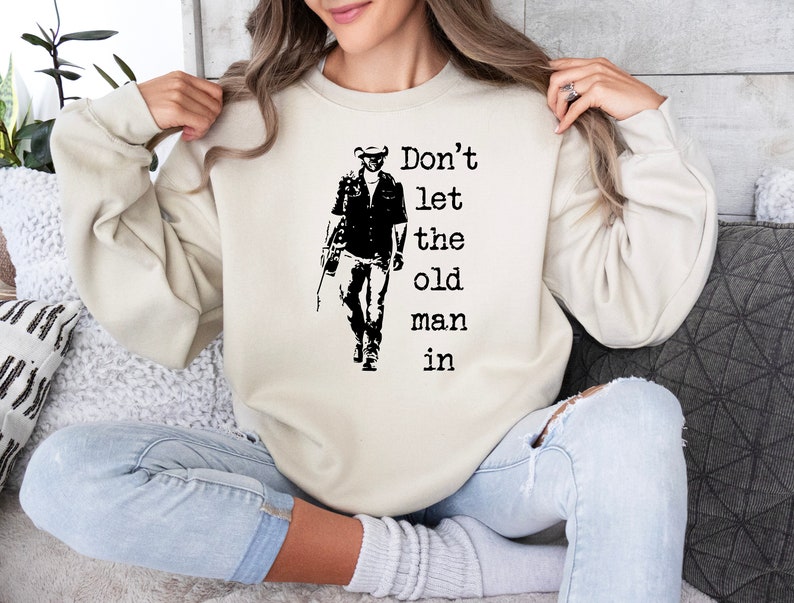 Don't Let the Old Man in Svg Png, Vintage Old Man Walking With a Guitar ...