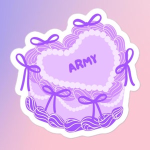BTS ARMY Inspired Kpop Fandom Sticker Korean Aesthetic Lunchbox Cake ...