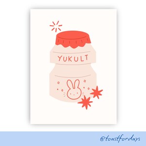 Korean Yakult Inspired Art | Cute Korean Food Pop Art Kitchen Decor ...