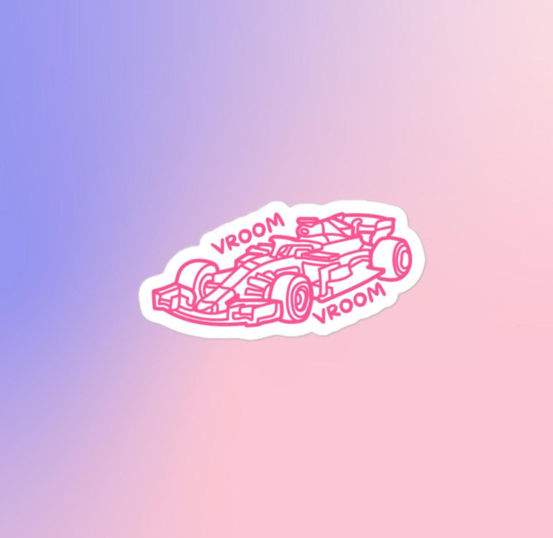Cute Aesthetic Formular 1 Car Inspired 3" Vinyl Laptop Sticker | Vroom ...