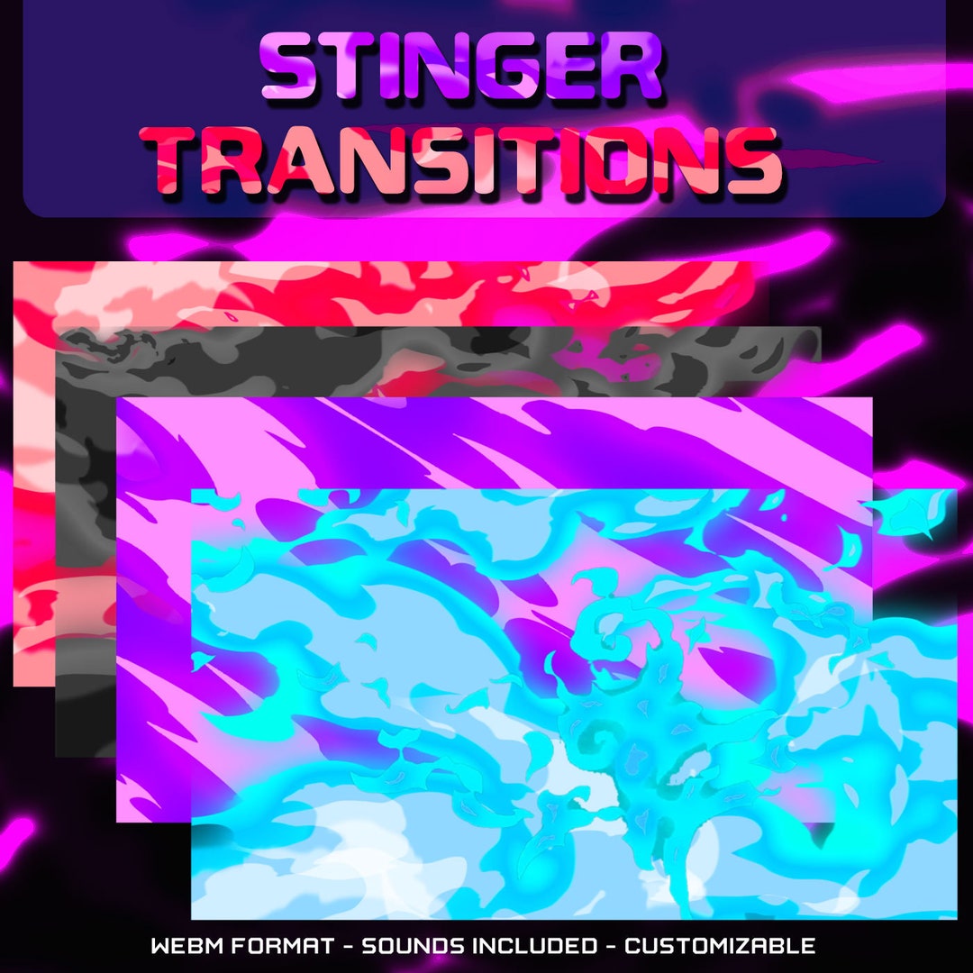 Animated Stream Stinger Transition Cute Purple Stream Stinger Multi ...