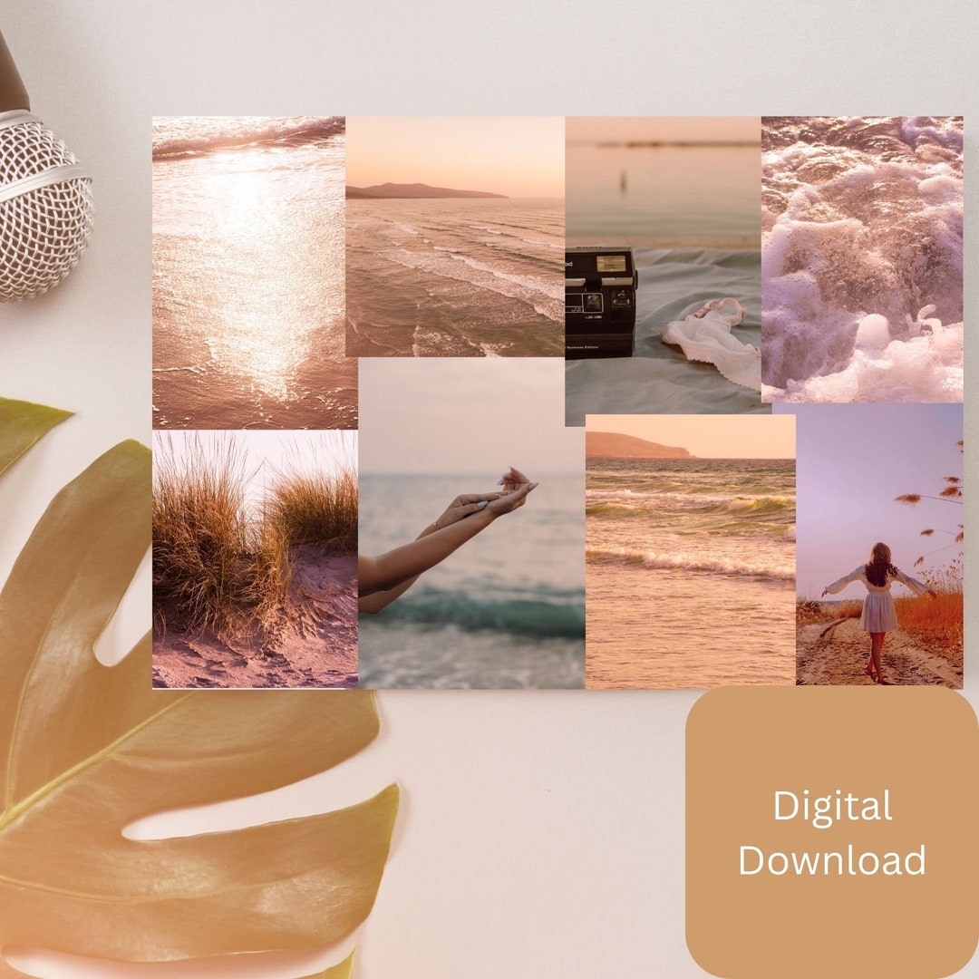 Beach Aesthetic Collage Pink Beach Aesthetic Collage Beach - Etsy