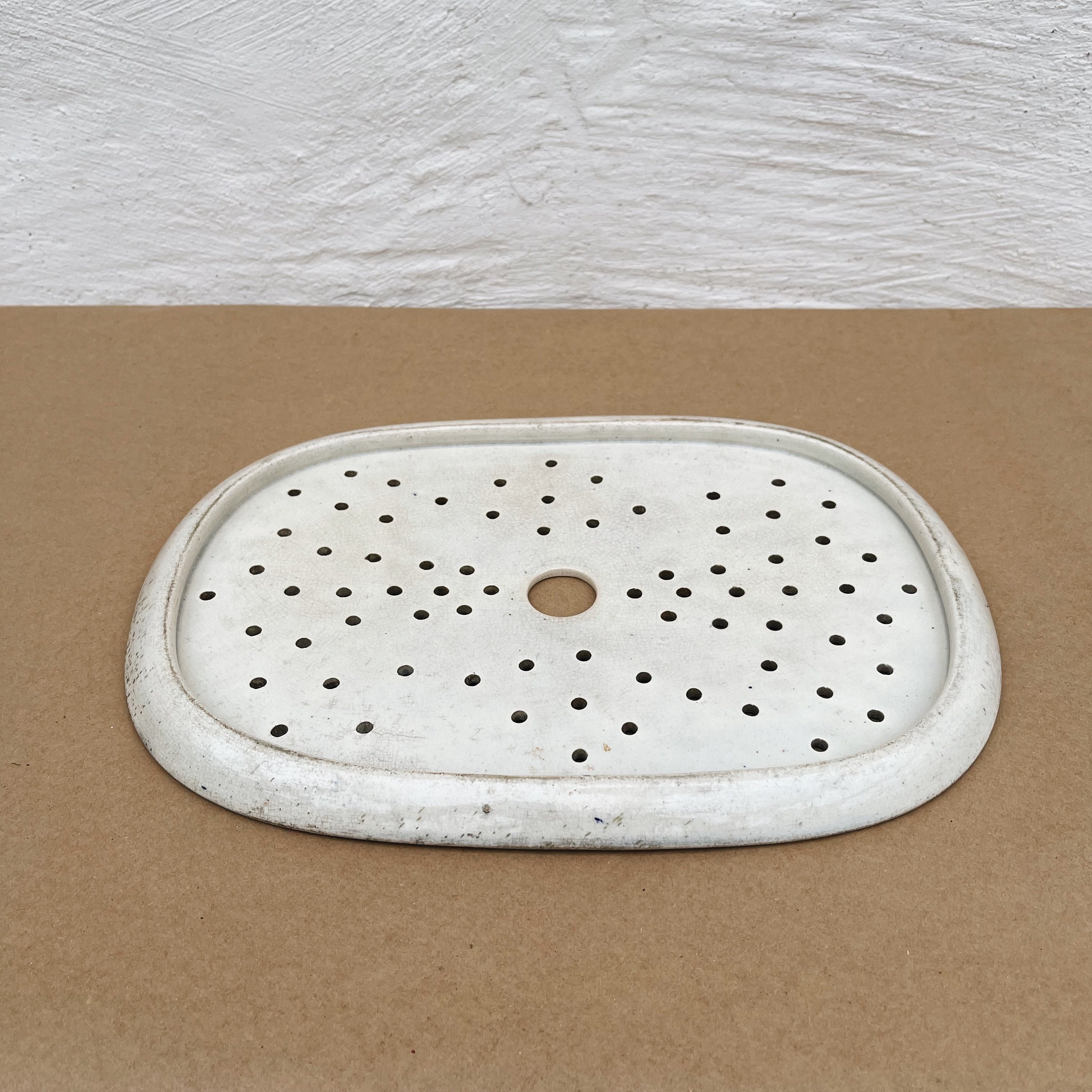 Antique Willow Pattern Meat Drainer - 1850s Blue and White English ...