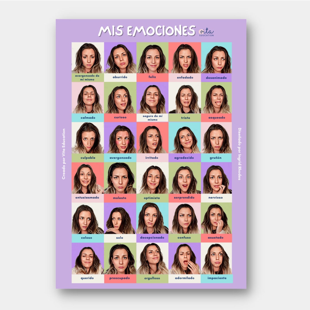 Poster De 30 Emociones Realistas Para Niños A3 - Etsy