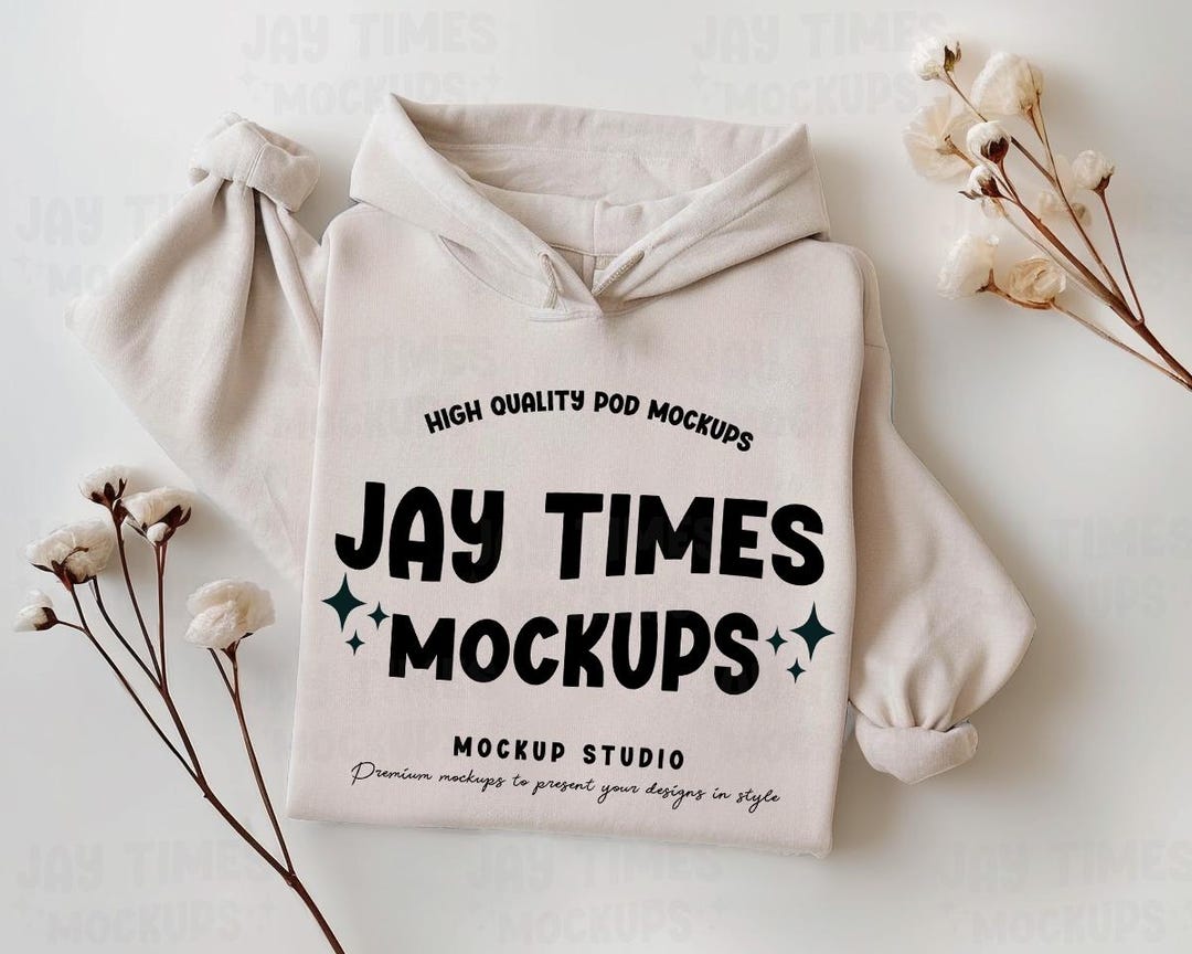 Gildan 18500 Sand Digital Download Mockup, Sand G18500 Hoodie Flatlay ...