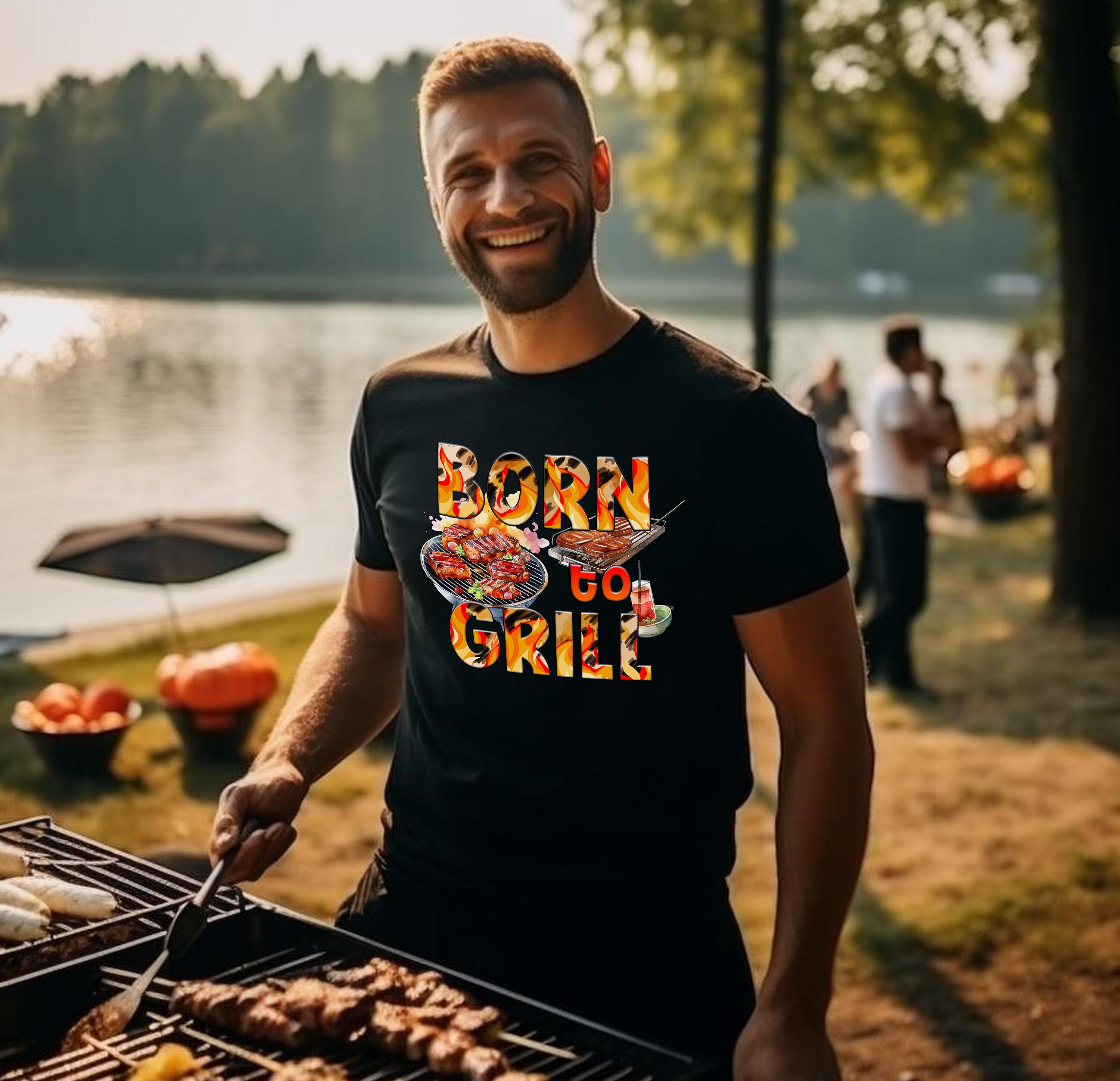 Born to Grill BBQ Sublimation PNG, Barbecue and Apron PNG, Western ...