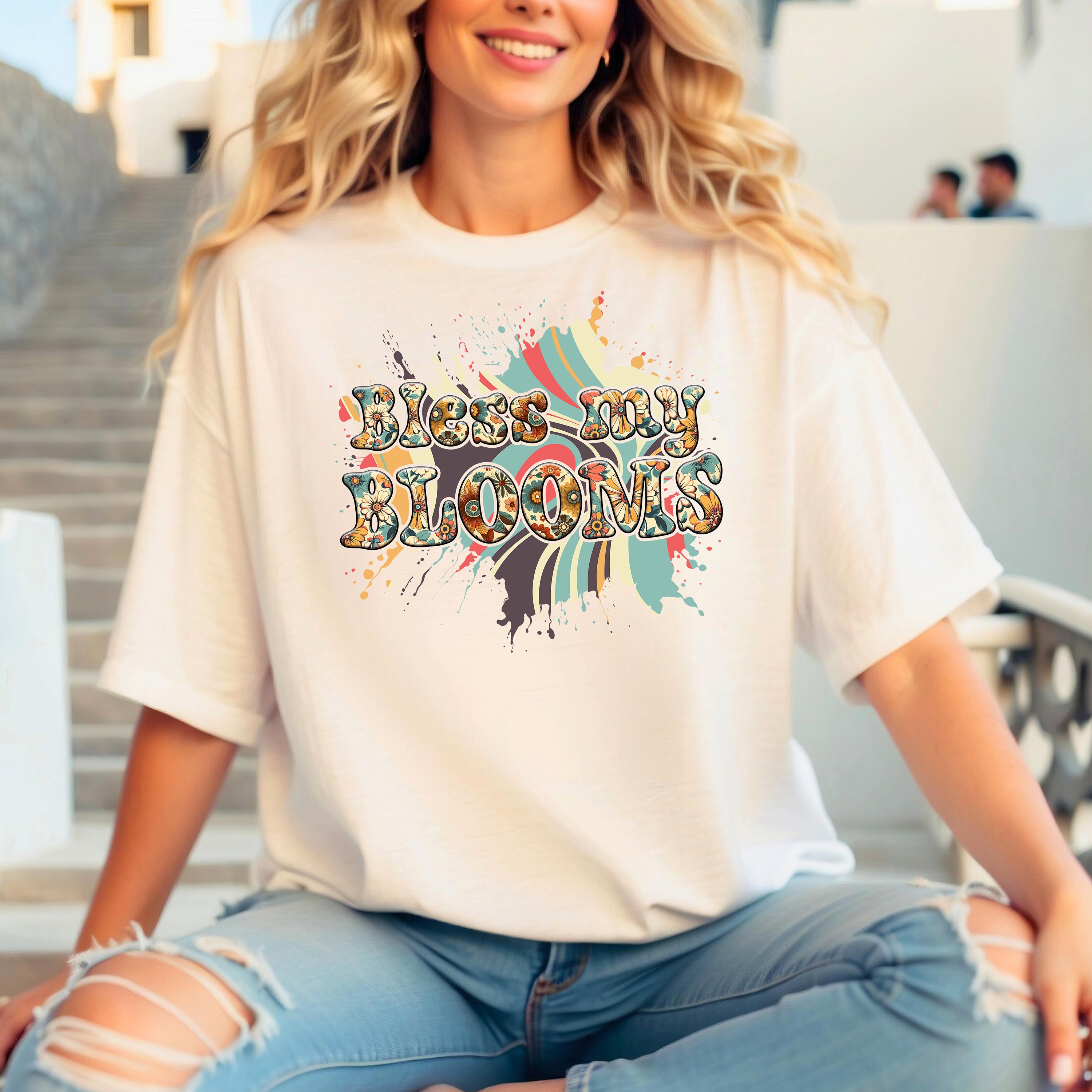 Bless My Blloms Png Sublimation Design, Retro Floral Png, Floral Mom ...