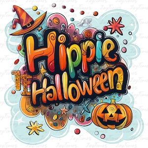 Hippie Halloween PNG Sublimation Design, Halloween Png, Autumn Png ...