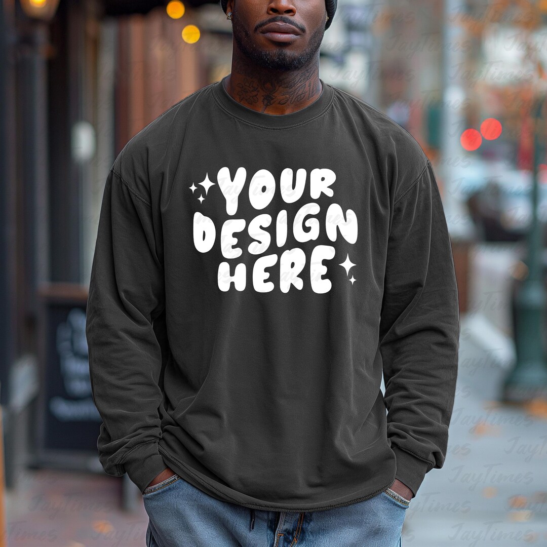 Comfort Colors 6014 Man Model Mockup Pepper Color Comfort Colors 6014 ...