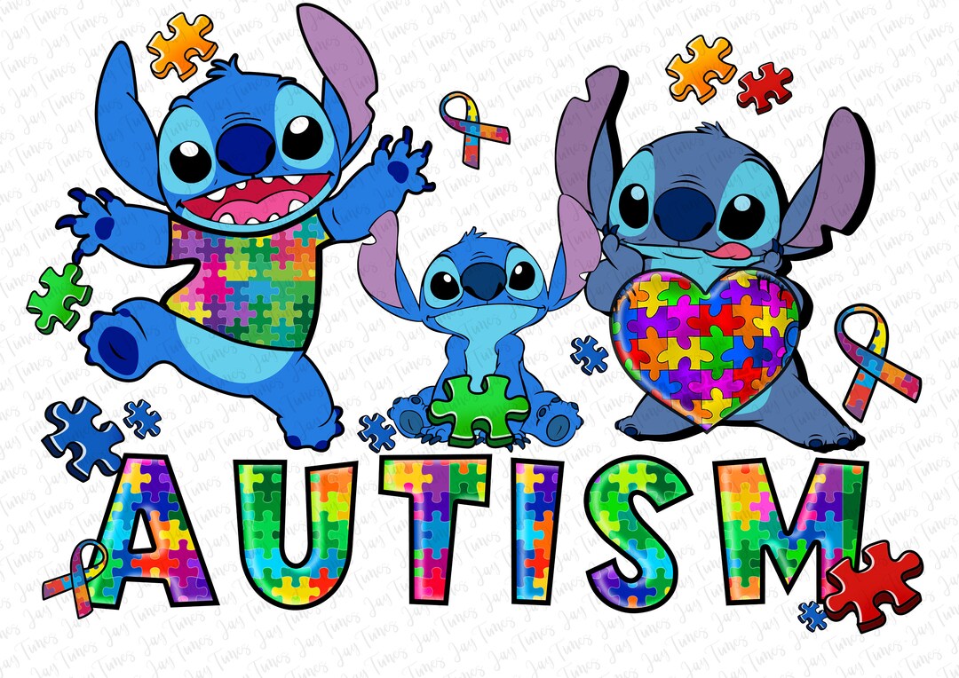 Autism Stitch PNG Sublimation Design Autism Awareness Autism - Etsy