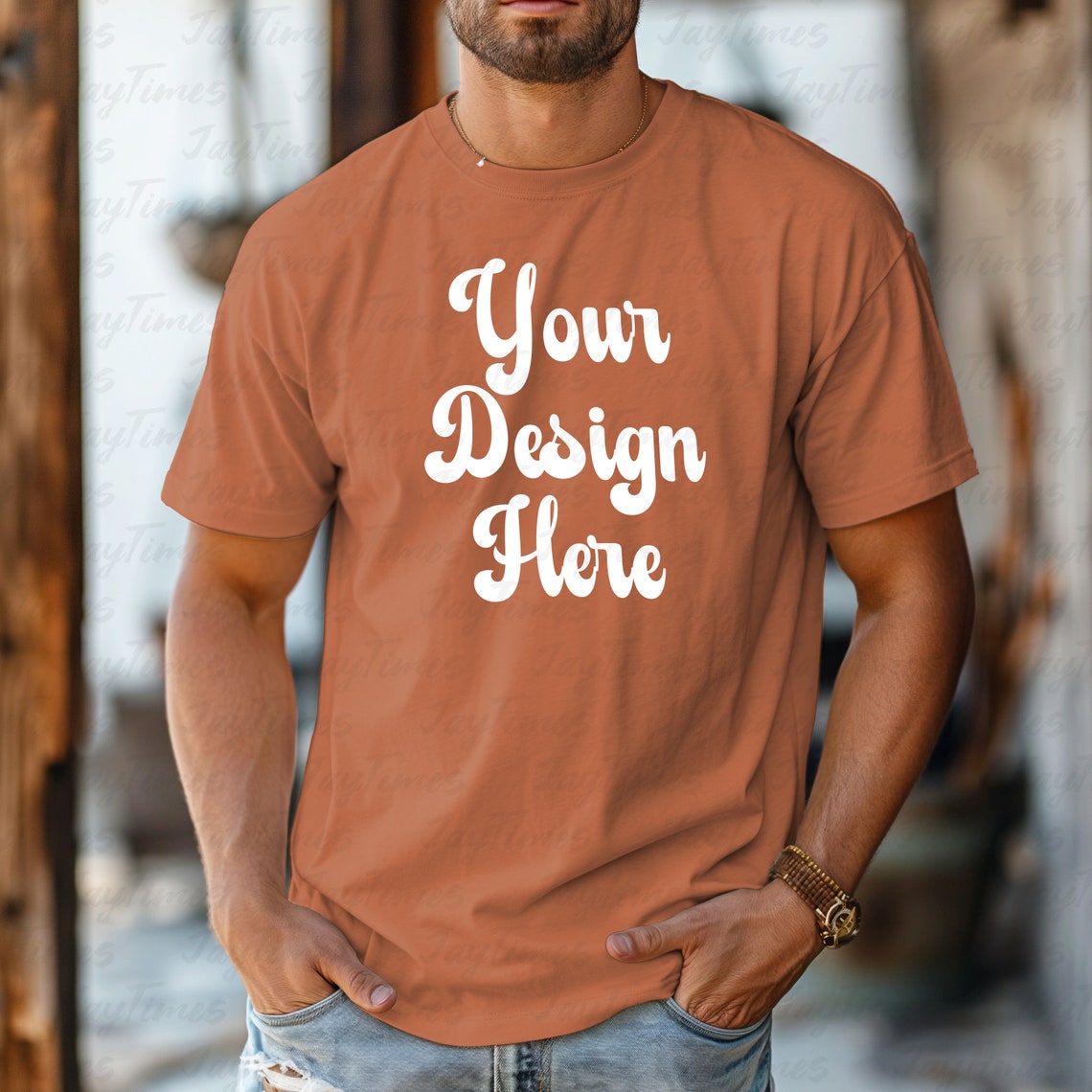 Yam Comfort Colors 1717 Mockup, Yam Mockup Men, Man Model Comfort ...