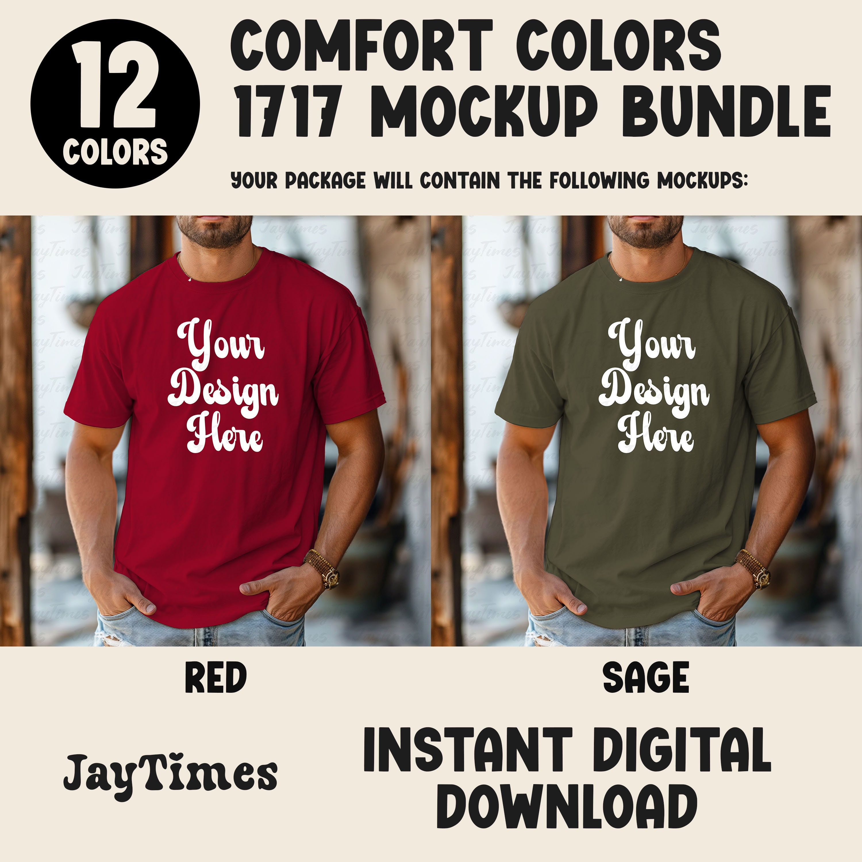 Comfort Colors 1717 T-shirt Mockup Bundle, 1717 Shirt Mock-up Bundle ...