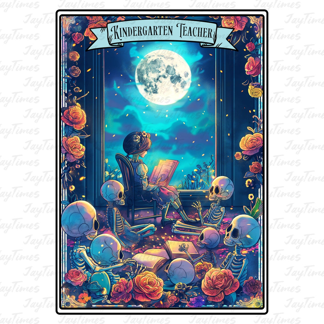 Kindergarten Teacher Tarot Card PNG Sublimation Design, Kindergarten ...