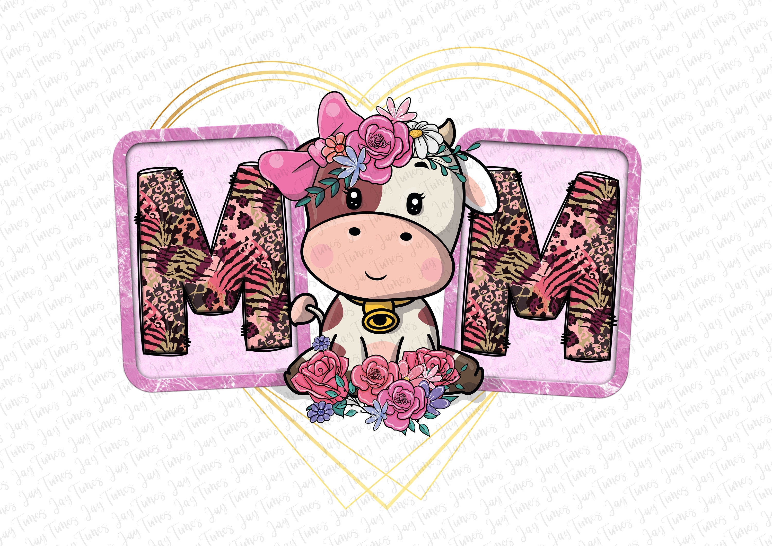 Mom Cow Floral PNG, Sublimation Design Download, Mother's Day PNG ...
