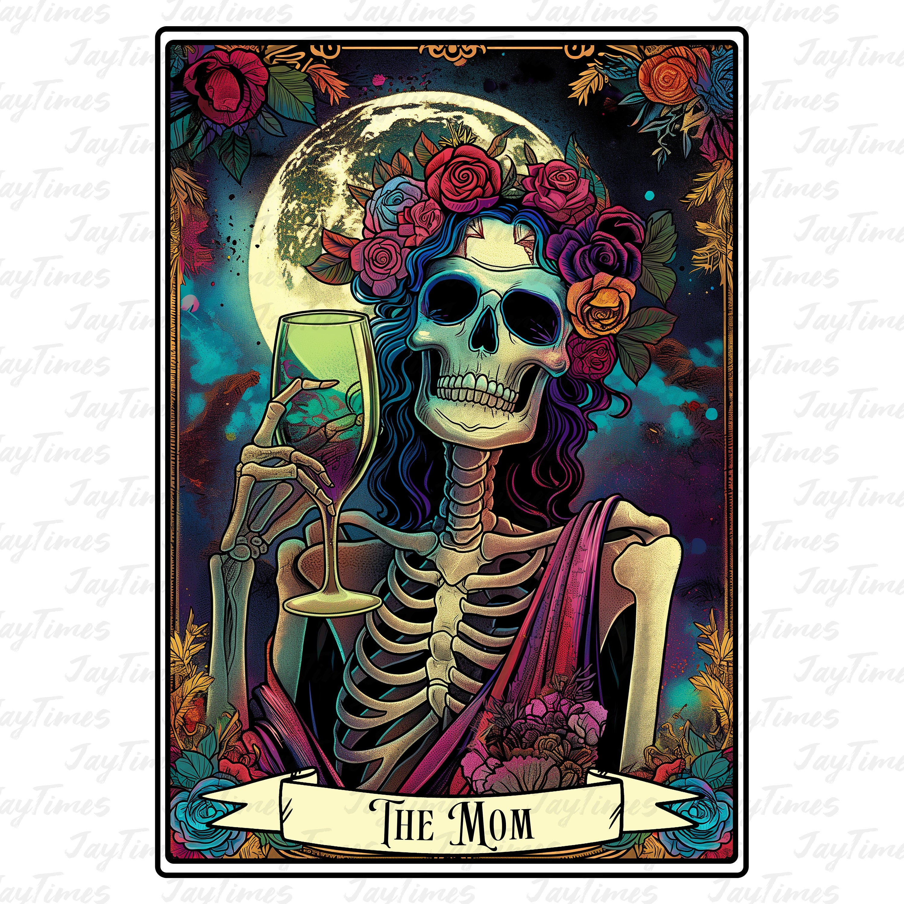 The Mom Funny Tarot Card PNG, Mother Sublimation Design, Woman Skeleton ...