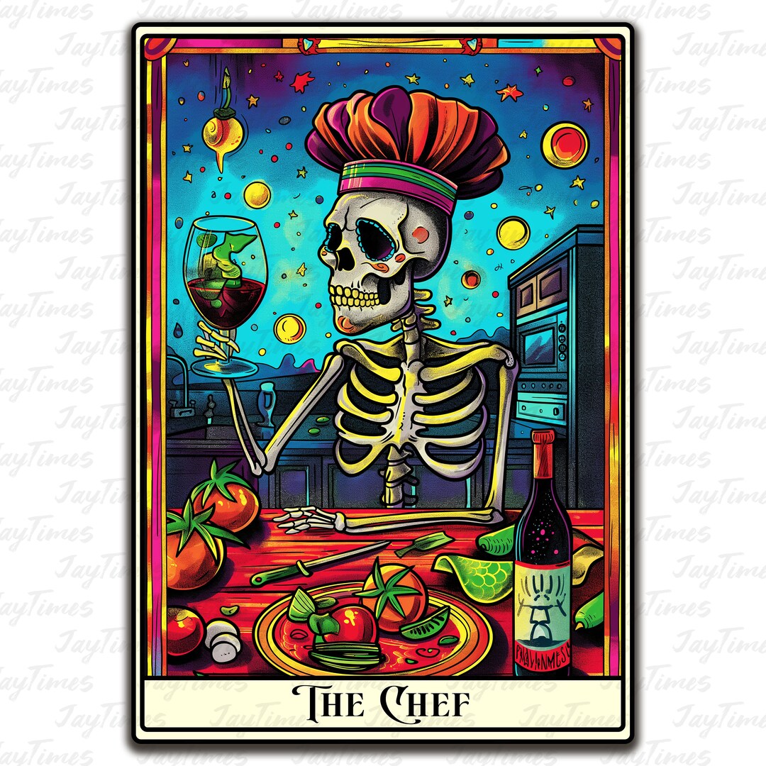 The Chef Funny Tarot Card PNG, Tarot Card of A Kitchen Lover Chef ...