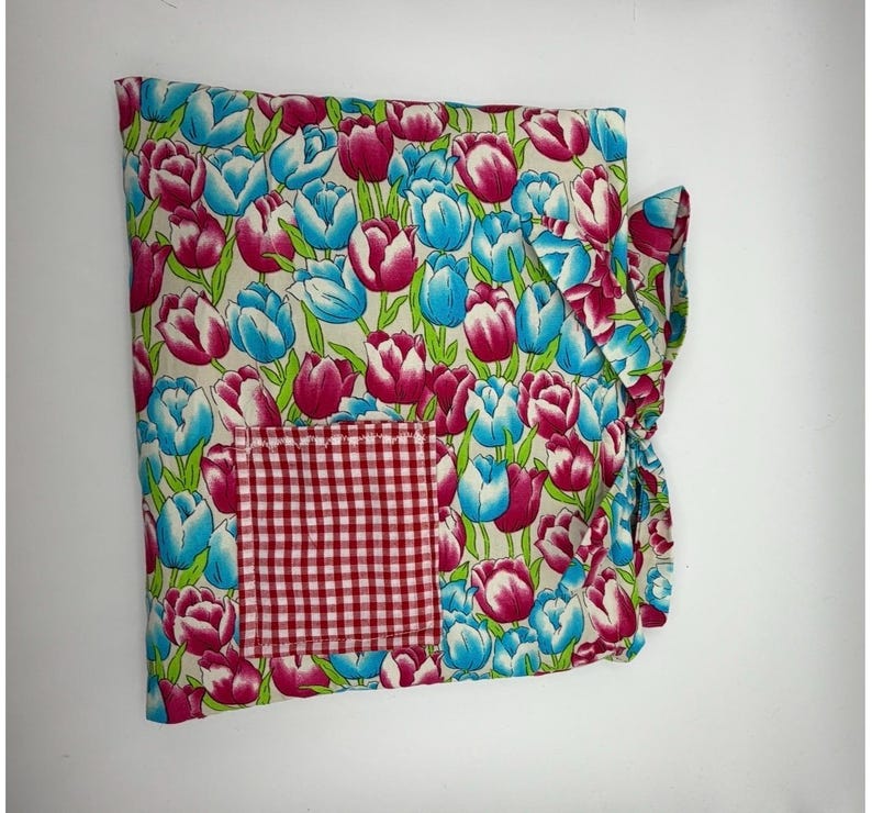 Tulip Prints Fabric Padded Book Cover With a Little Front Pocket - Etsy
