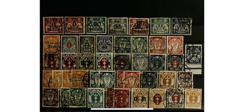 Rare Old German Danzig Deutschland Overprint Stamp Collection - Etsy