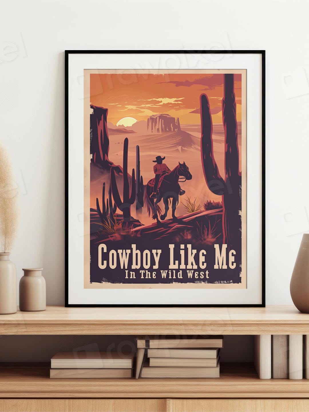 Cowboy Like Me Vintage Western Poster, Retro Wild West Print, Country ...