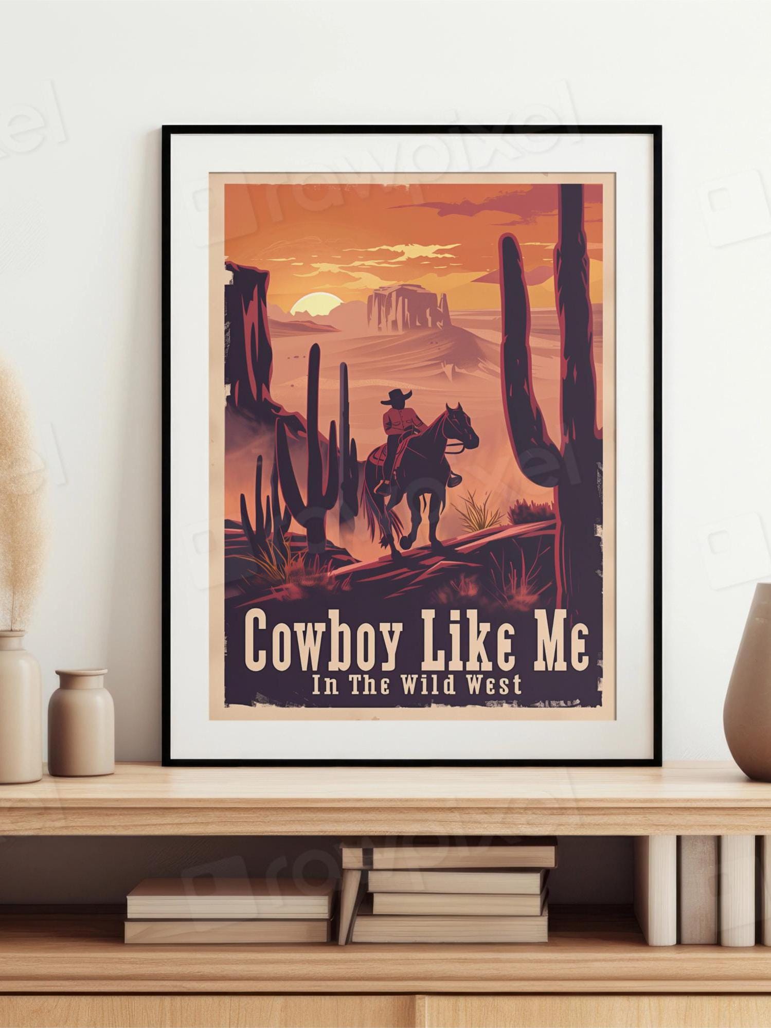 Cowboy Like Me Vintage Western Poster, Retro Wild West Print, Country ...