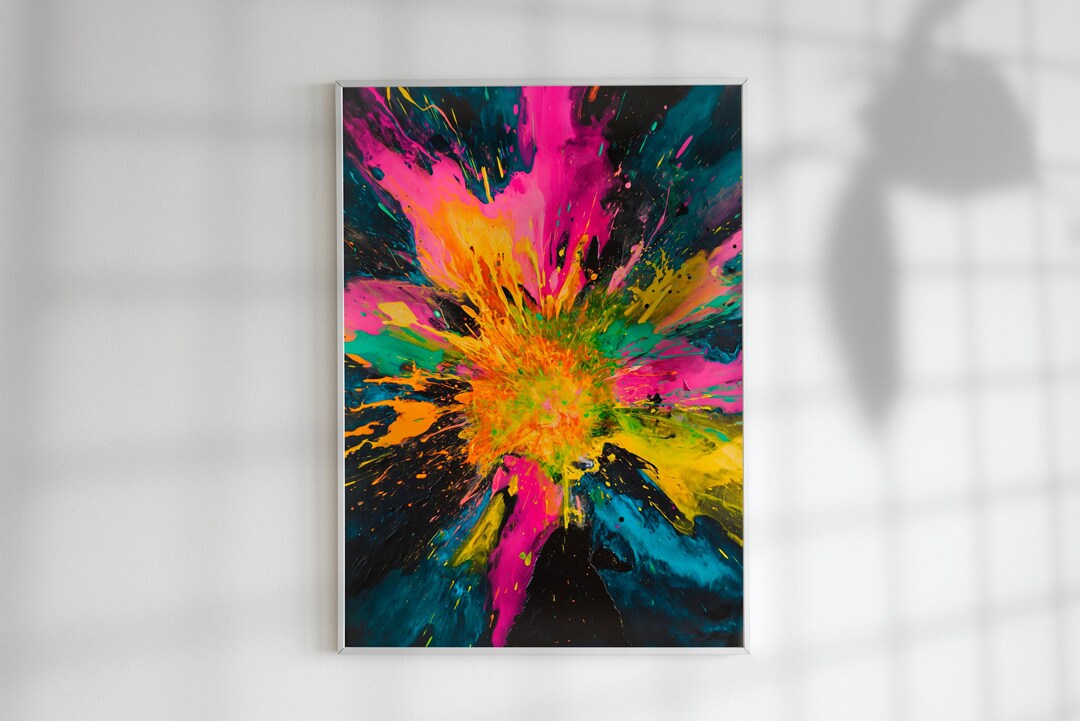 Paint Splatter Art | Watercolor Splash Digital Wall Art | Splatter ...