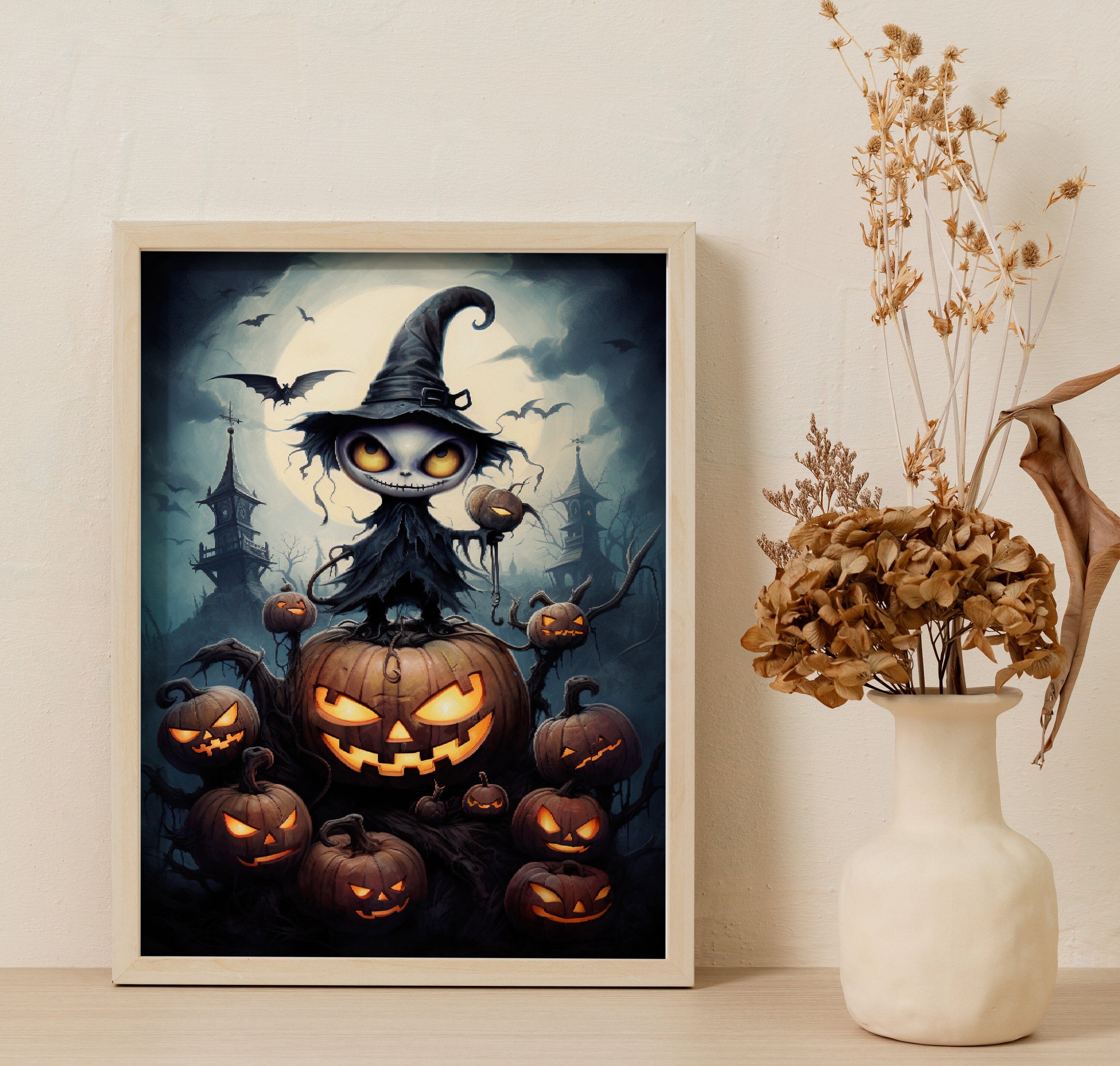 Printable Spooky Halloween Wall Art Cute Ghost Ghoul Print - Etsy