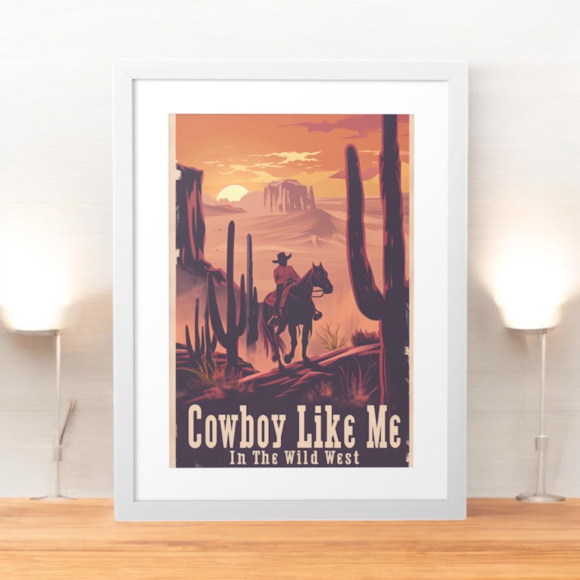 Cowboy Like Me Vintage Western Poster, Retro Wild West Print, Country ...