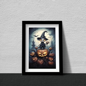 Printable Spooky Halloween Wall Art, Cute Ghost Ghoul Print, Halloween ...