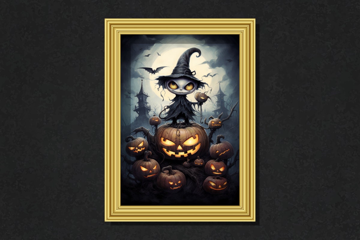 Printable Spooky Halloween Wall Art Cute Ghost Ghoul Print - Etsy