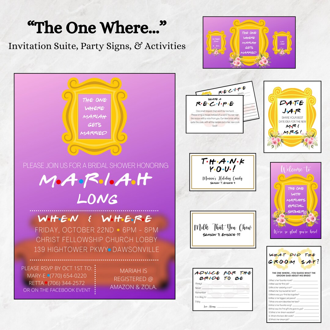 Custom Friends Show Themed Invitation, Bridal Shower Invitation ...